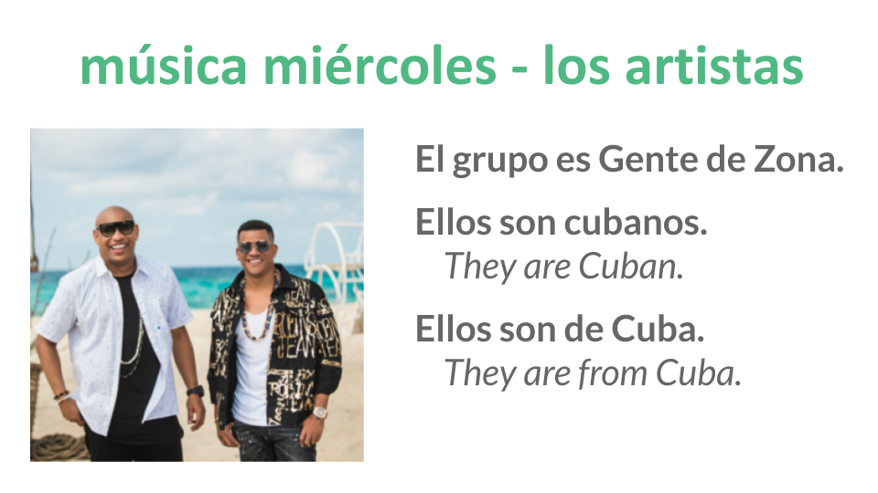 Música Miércoles - Srta Spanish