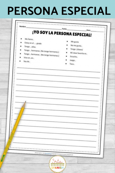 Persona Especial Quarter 1 Reflections - Srta Spanish