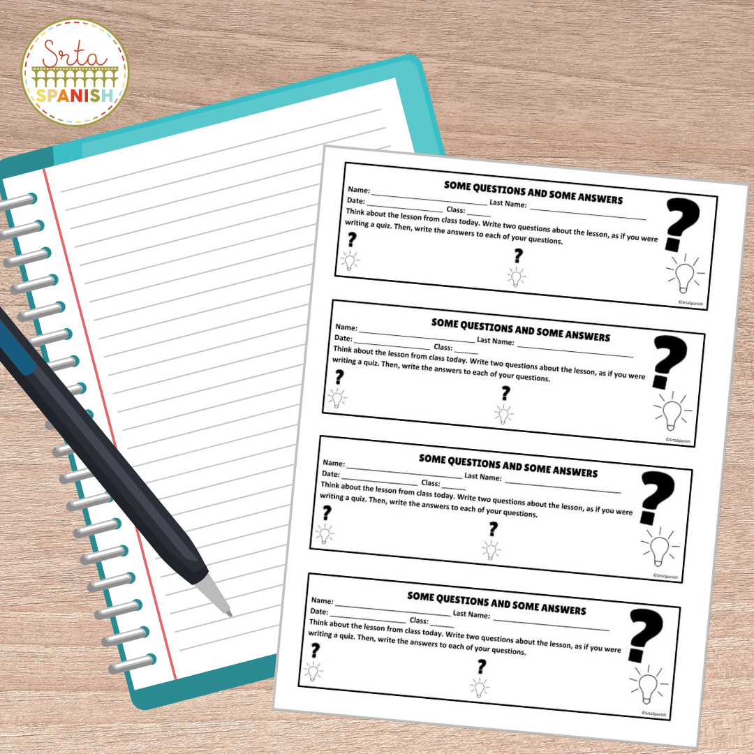 12 Simple Exit Ticket Ideas for Spanish Class - Srta Spanish