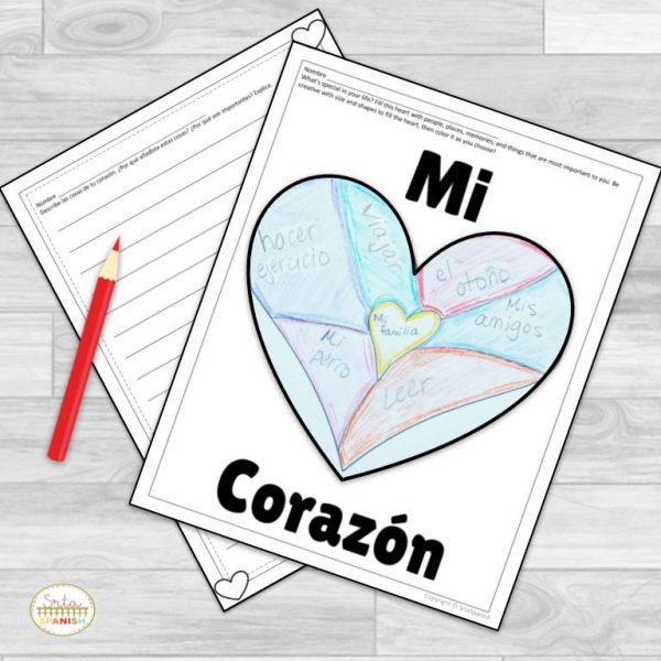 Heart Activities for Spanish Class - Srta Spanish