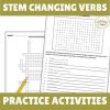 Spanish Present Tense Stem Changing Verbs Practices - Srta Spanish