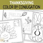 Spanish Thanksgiving Coloring Review Activities for Novices - Srta Spanish