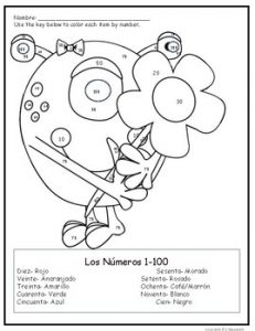 Spanish Color By Number 1-100 - Srta Spanish