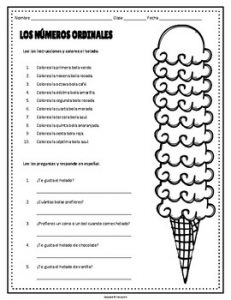 Spanish Ordinal Numbers Worksheets - Srta Spanish
