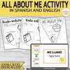 Spanish All About Me Worksheet and Digital Activity - Srta Spanish