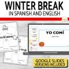 Winter Break Writing Activity in Spanish & English Digital and ...