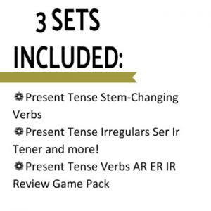 Spanish PRESENT TENSE BUNDLE Review Game Pack - Srta Spanish