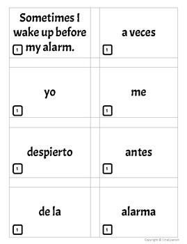 Reflexive Verbs and Daily Routine in Spanish Scrambled Sentences ...