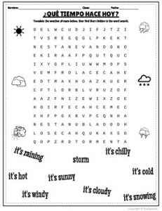El Tiempo Spanish Weather Vocabulary Practices - Srta Spanish