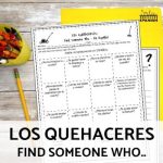 Los Quehaceres Chores Speaking Activity - Srta Spanish