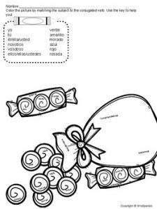 Color by Conjugation ER Verbs Present Tense - Srta Spanish