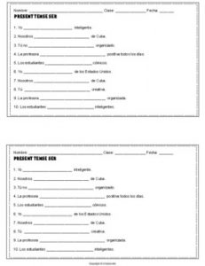Ser Notes Practice and Formative Assessment - Srta Spanish