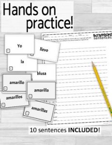 Spanish Noun Adjective Agreement Scrambled Sentence Activity - Srta Spanish