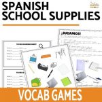 Los Objetos de Clase School Supplies Vocabulary Worksheets - Srta Spanish