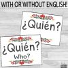 Spanish Question Word Posters Floral Theme - Srta Spanish