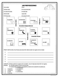 Prepositions of Location in Spanish Presentation and Practice Activity ...