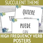 Spanish Classroom Decor Bundle Succulent Theme - Srta Spanish