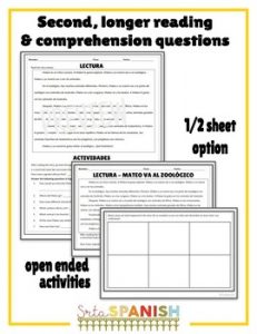 Spanish Cognates Reading Activities with Digital Version - Srta Spanish