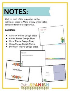 Google Slides Templates - Srta Spanish