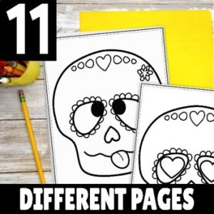 Día de los Muertos Sugar Skulls Coloring Sheets - Srta Spanish