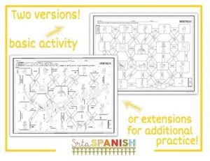 Spanish Infinitives Vocabulary Maze Practice Activity with DIGITAL ...