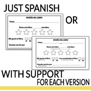 Book Review Templates in Spanish - Srta Spanish
