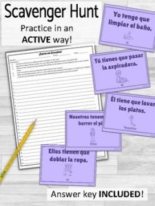 Tener Que and Los Quehaceres ¡Corre en Círculos! Activity with DIGITAL ...