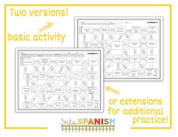 La Familia Family in Spanish Maze Practice Activity with DIGITAL Option ...