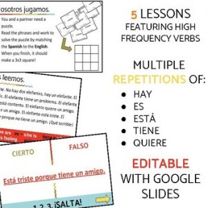 Spanish High Frequency Verbs Story Unit EL ELEFANTE | DISTANCE LEARNING ...
