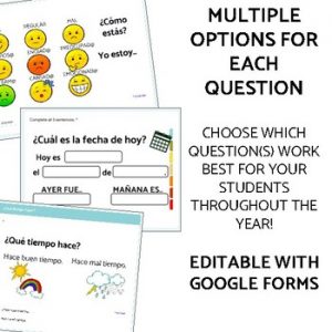 Start of Spanish Class Google Form Check in for Distance Learning ...