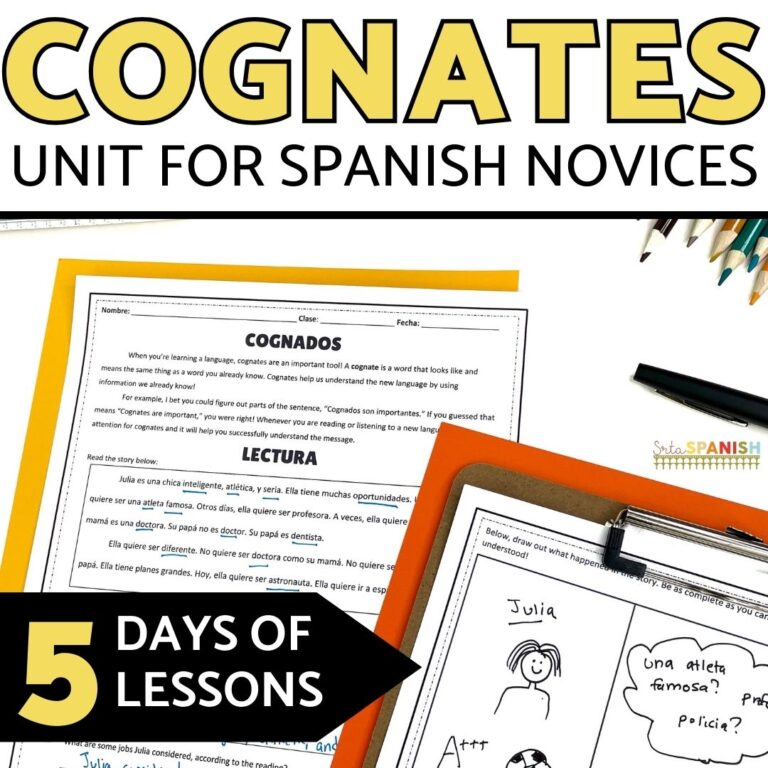 Spanish Cognates Lesson Plans 1st Day of Spanish Class & First Week of ...