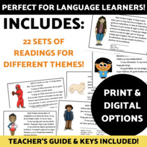 Spanish Reading Comprehension Passages Worksheets and Activities - Srta ...