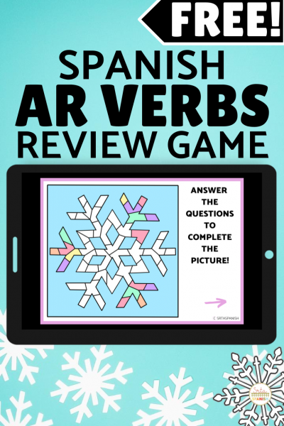 Snowflake AR Verbs Game Free Download! - Srta Spanish