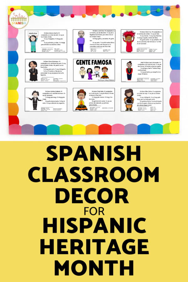 Spanish Classroom Decor for Hispanic Heritage Month - Srta Spanish