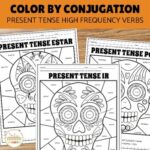 Spanish Worksheets Present Tense High Frequency Verbs Día de los ...