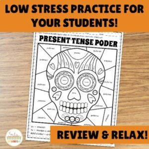 Spanish Worksheets Present Tense High Frequency Verbs Día de los ...