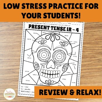 Spanish Present Tense Ir | Día de los Muertos Sugar Skull Worksheets ...