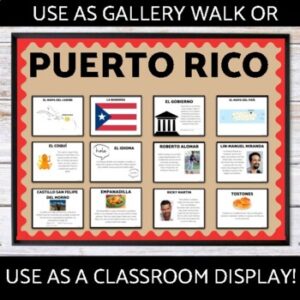 Puerto Rico Gallery Walk Readings & Classroom Display Spanish & English ...