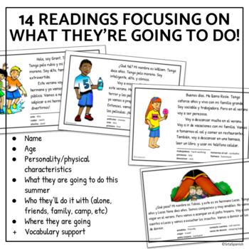 Ir a Infinitive | Spanish Simple Future Reading and Activities for Mi ...