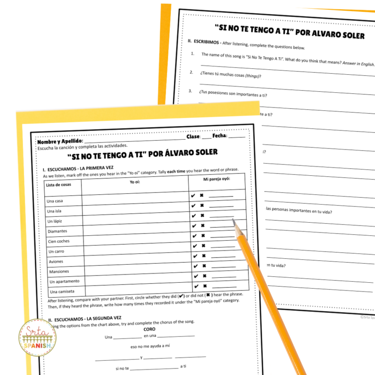 Day Before Thanksgiving Break Activities for Secondary Spanish Students ...