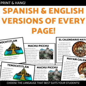 Maya Aztec Inca Readings Activities and Bulletin Boards in Spanish ...