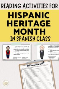 Reading Activities for Hispanic Heritage Month - Srta Spanish