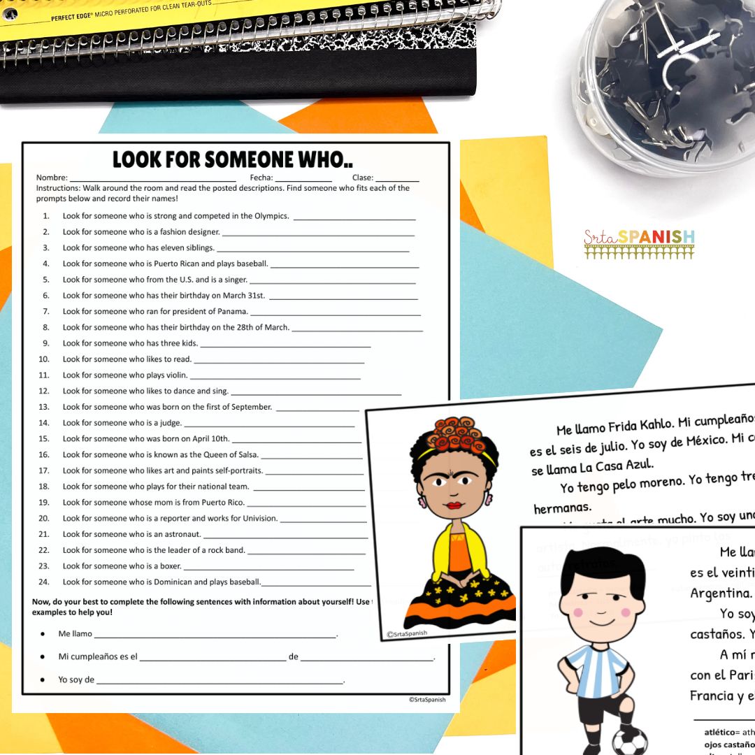 Reading Activities for Hispanic Heritage Month - Srta Spanish