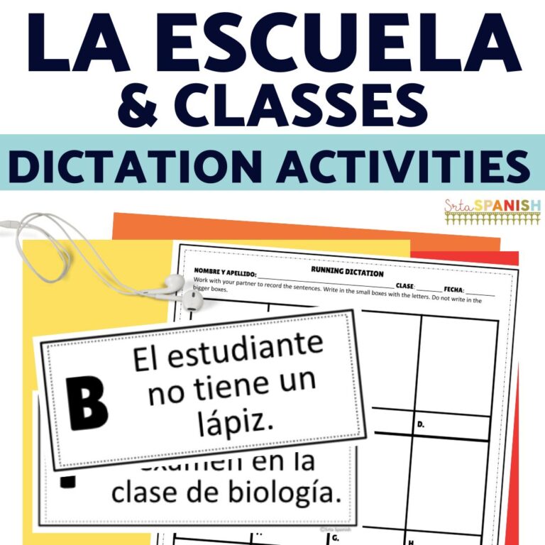 Running Dictation in Spanish Class Activity - Srta Spanish