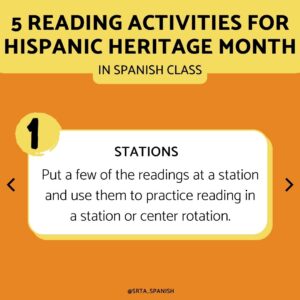 Reading Activities for Hispanic Heritage Month - Srta Spanish
