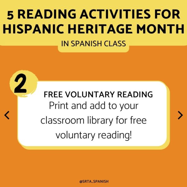 Reading Activities for Hispanic Heritage Month - Srta Spanish