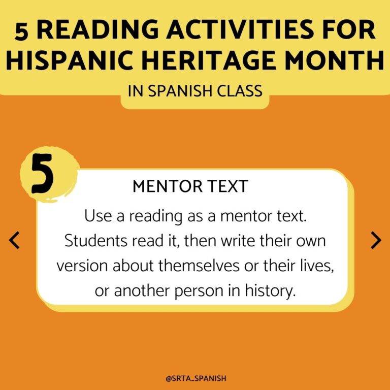 Reading Activities for Hispanic Heritage Month - Srta Spanish