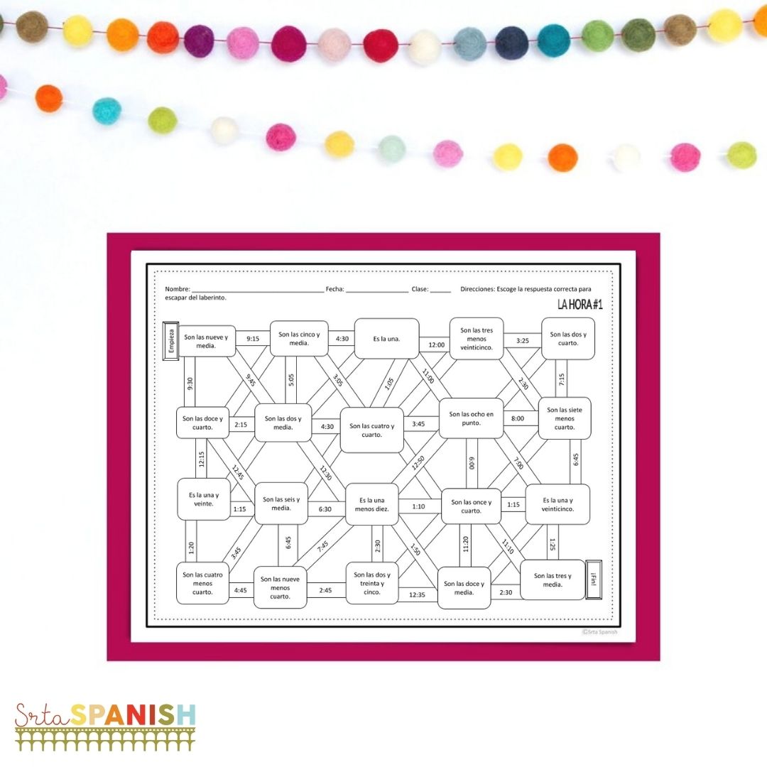 Telling Time in Spanish Lesson Plans and Activities - Srta Spanish
