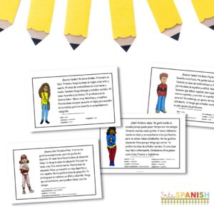 Spanish School Schedules and Vocabulary Reading Activities - Srta Spanish