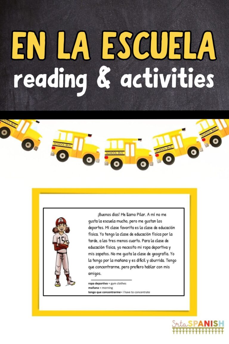 5 Spanish Class Activities For School Vocabulary - Srta Spanish